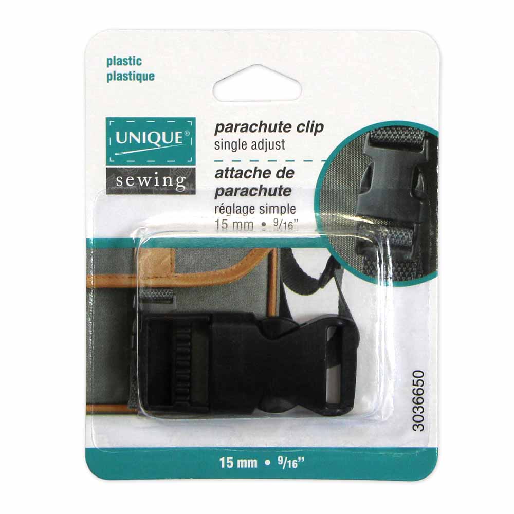 UNIQUE SEWING Parachute Buckle - Plastic - 15mm (5/8") - Black – Craftables